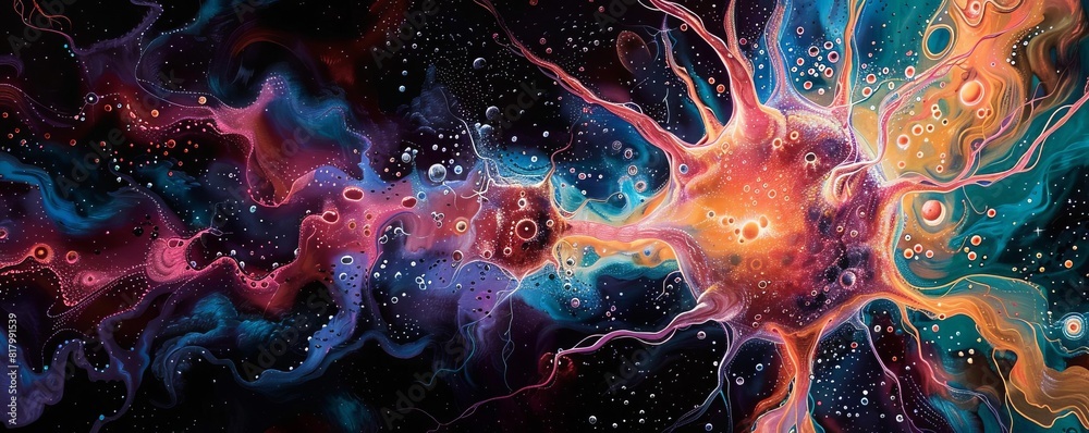 A vivid illustration of a neuron, mapping the complex interplay of ...