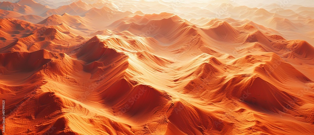 Desert terrain analysis, Arid desert scene with technology overlays ...
