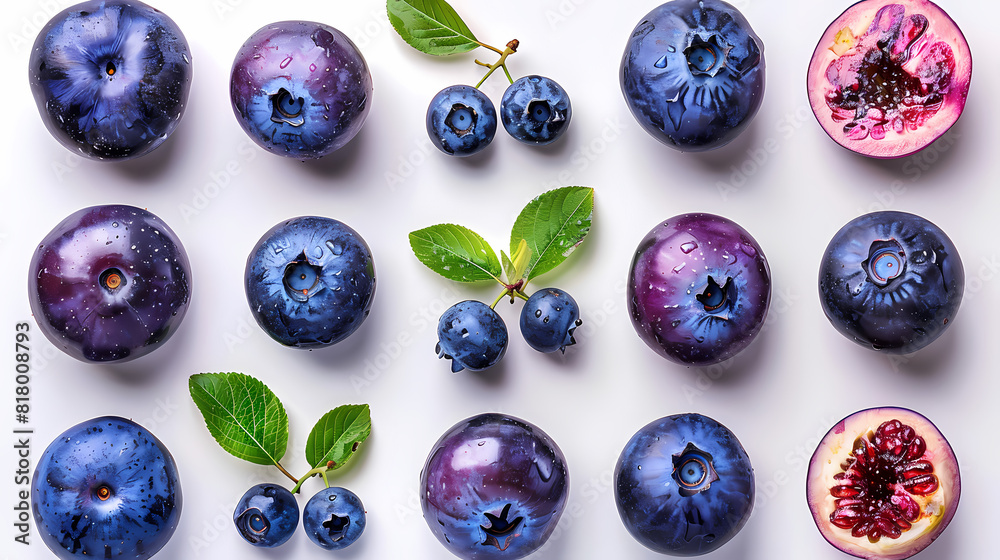 Blueberry Blueberries Bilberry Bilberries, many angles and view side ...