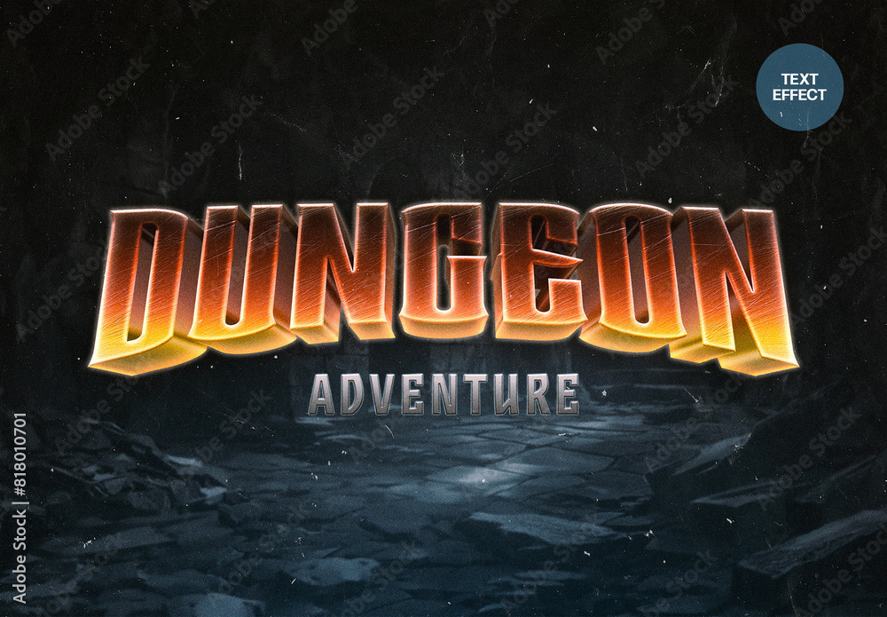 Retro RPG Text Effect Mockup With Generative AI Stock Template | Adobe ...