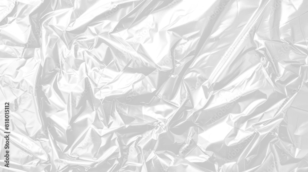 Realistic plastic wrap sheet crumpled, wet creasy transparent plastic ...