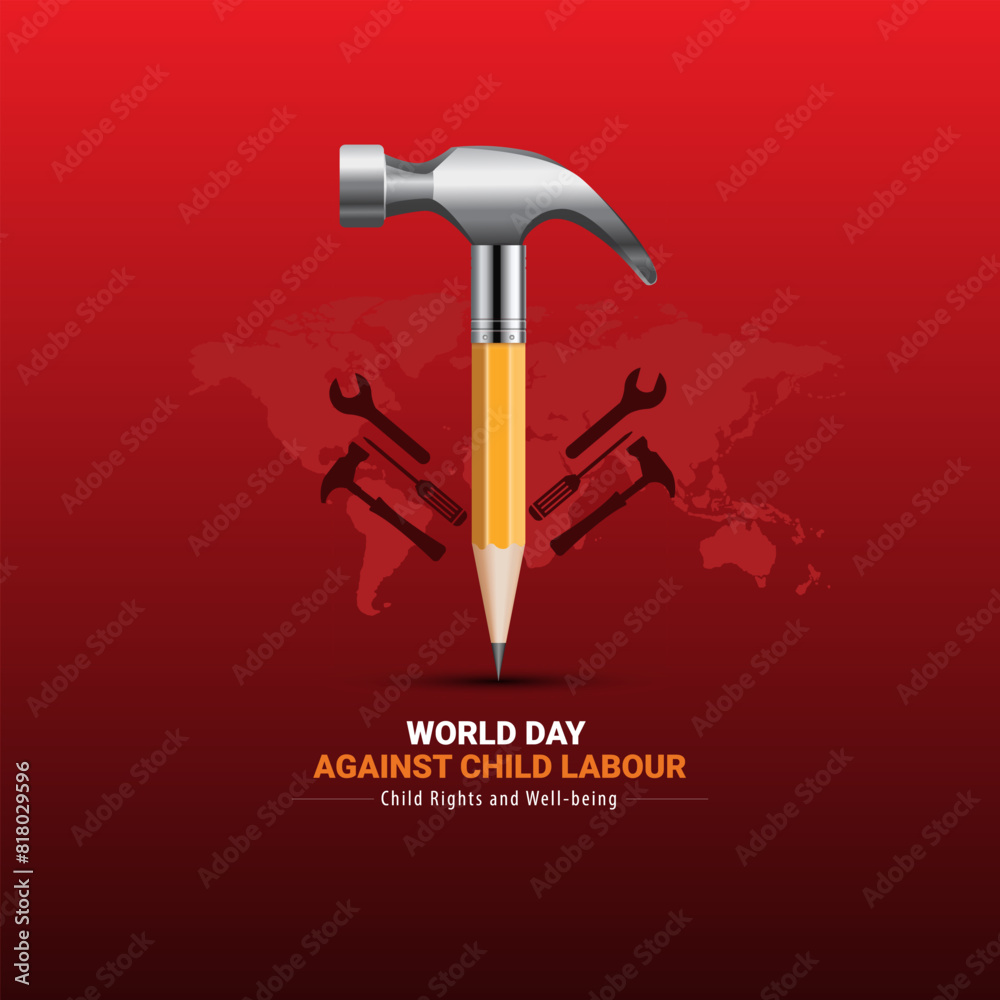 Child labor Vector Child labor Poster World Day Against Child labor ...