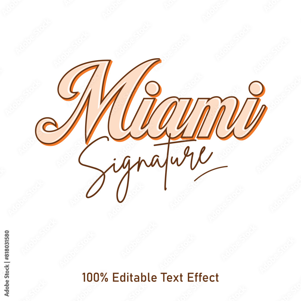 Vetor de Miami text effect vector. Editable college t-shirt design ...