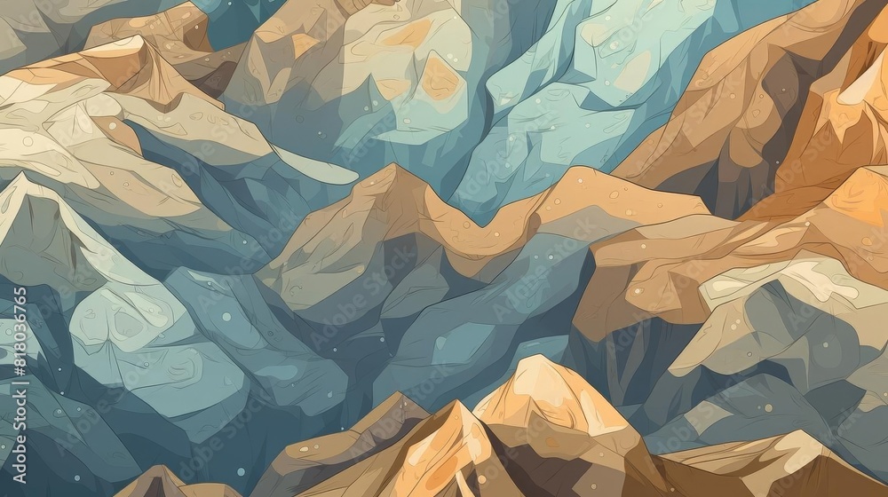 rocky terrain flat design top view mountain theme cartoon drawing ...