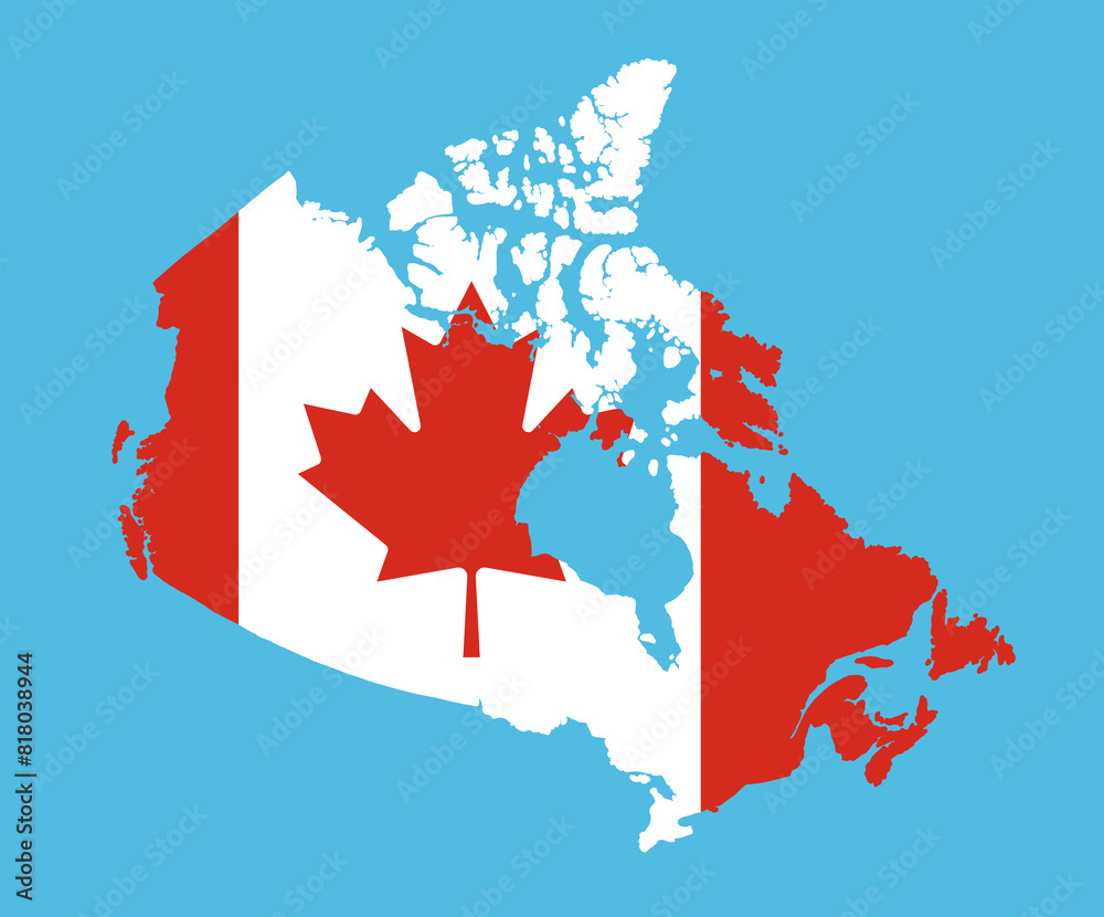 Canada map in national flag colors. Map illustration of one of the most ...