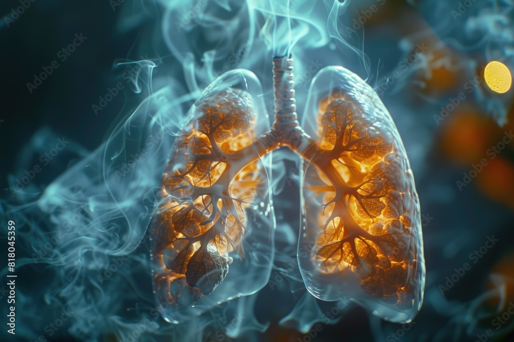 Dangerous cigarette smoke causing damage to lungs, Lung disease from ...