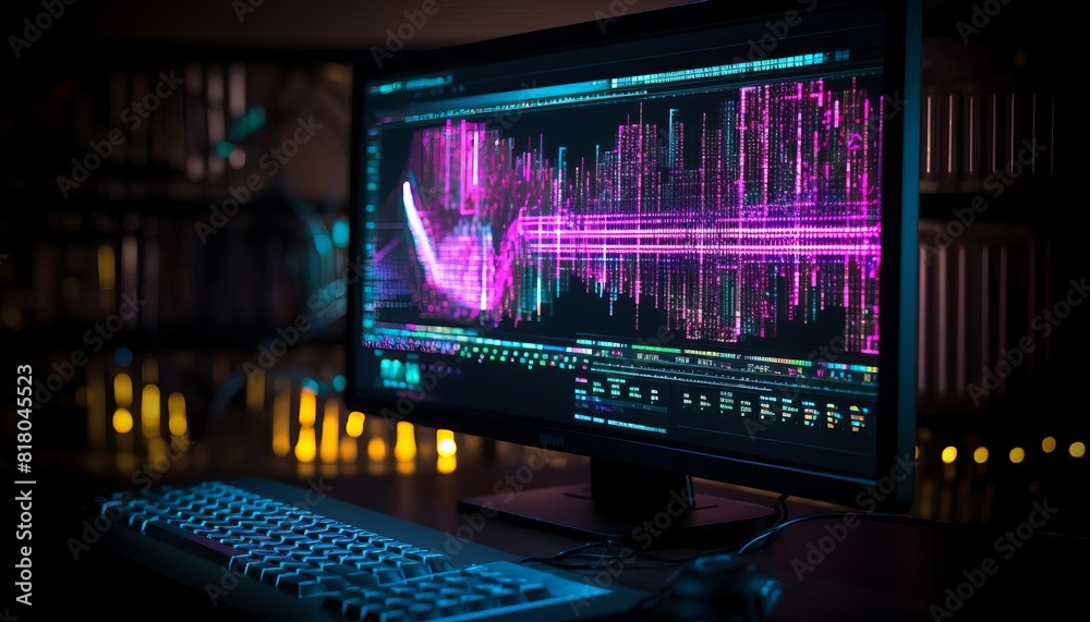 Generate a visual of a computer screen with a genetic code editor open ...
