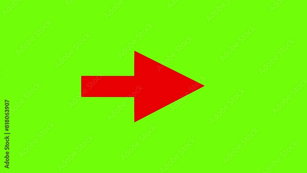 Red arrow sign, this way symbol, arrow pointing left to right side on ...