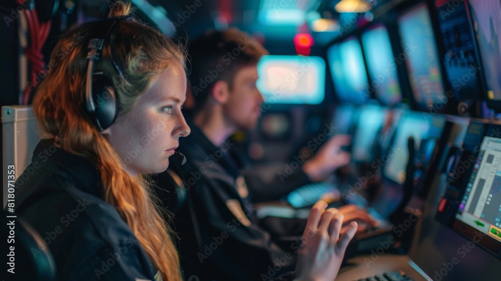 Show crew members undergoing cybersecurity training sessions to raise ...