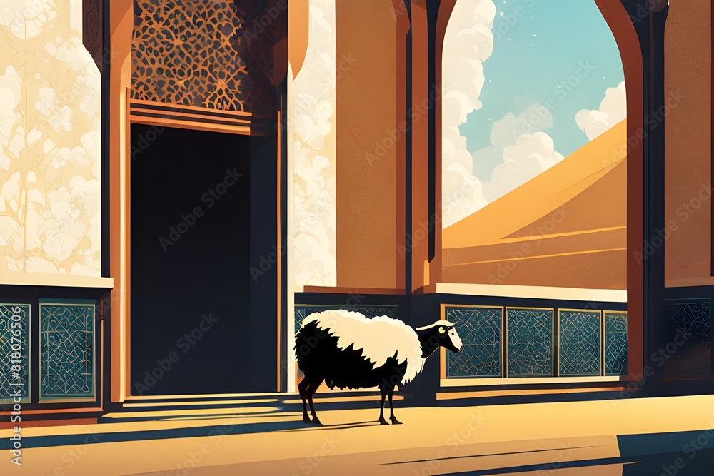 greeting card for Eid al-Adha holiday with copy space, eid al adha ...