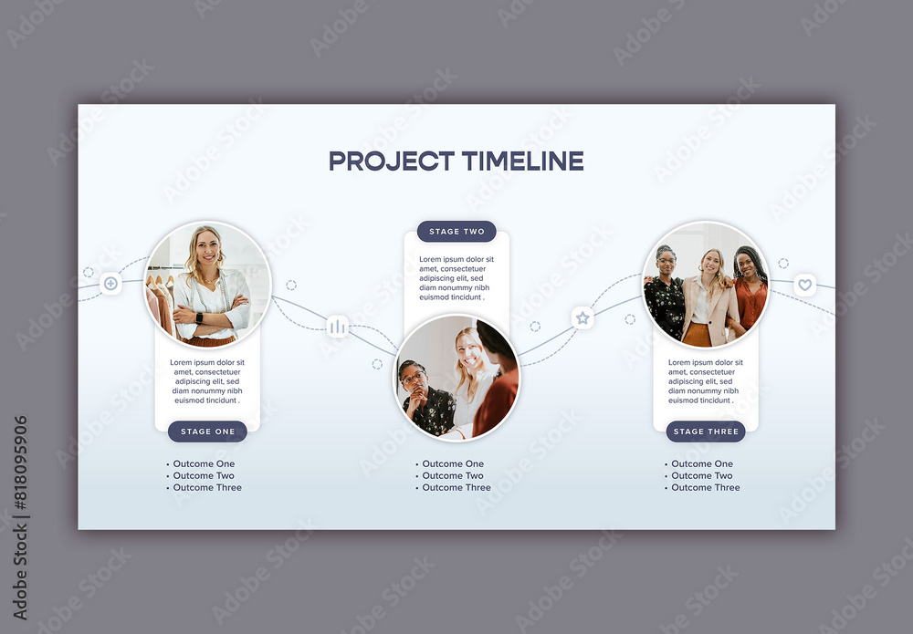 Simple Project Timeline Infographic Stock Template | Adobe Stock