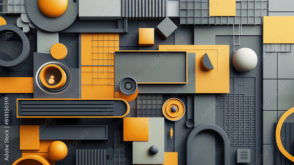 Innovative material solutions flat design top view industrial design ...