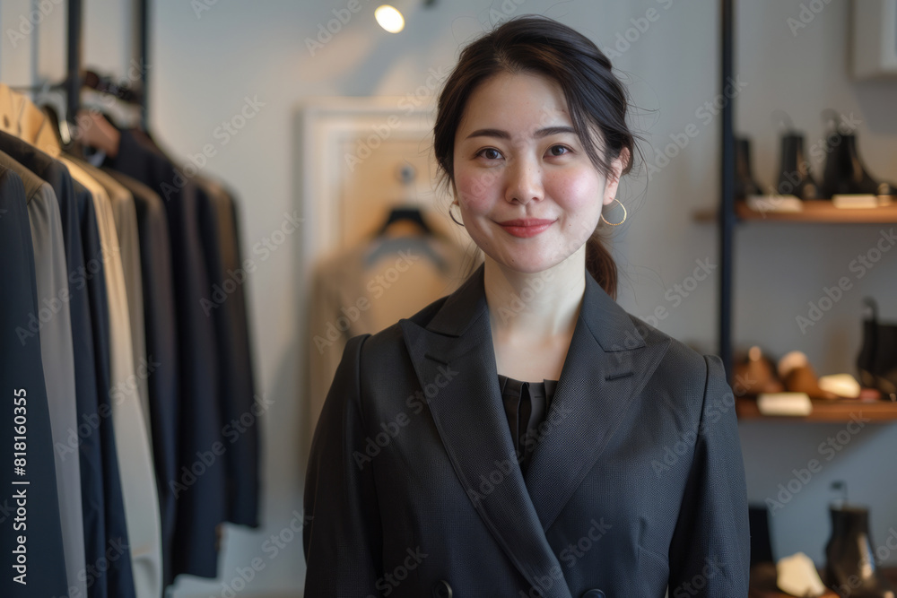 A Japanese woman bringing elegance and sophistication to her clothing ...