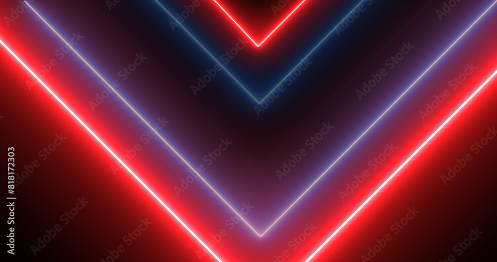 Neon arrows moving downwards illuminated neon light glowy background ...