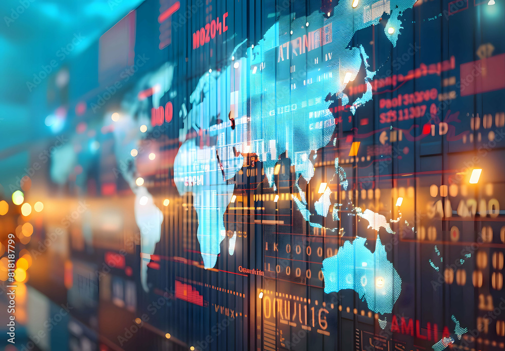 Develop a visual representation of the world map transformed into a ...