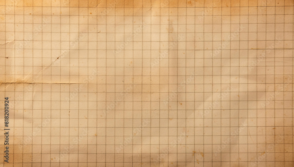 blank, gridded, aged paper texture, yellowed and stained, with a grid ...