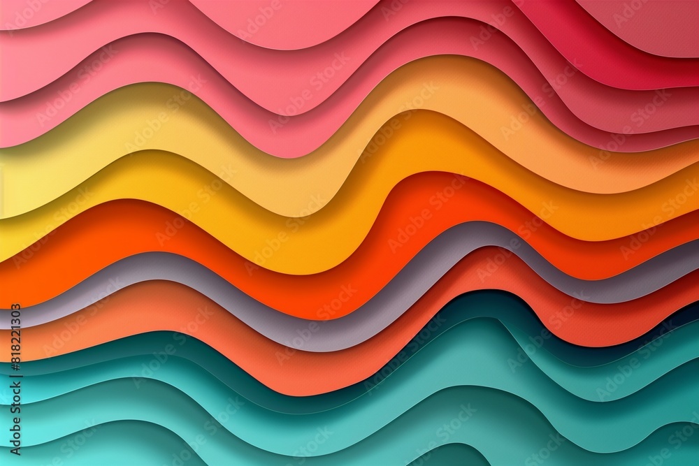 Multi layers color texture 3D papercut layers in gradient vector banner ...