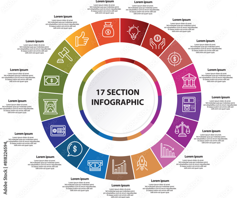Collection Of Vector Circle Chart Infographic Templates For Presentations Advertising Layouts