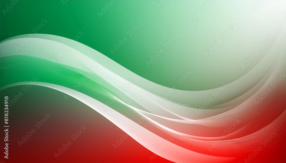 Abstract green white red gradient curves background, illustration ...