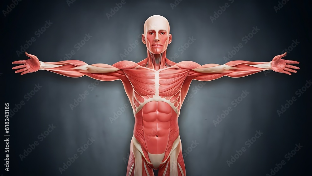 Conceptual anatomy healthy skinless human body, muscle system set Stock ...
