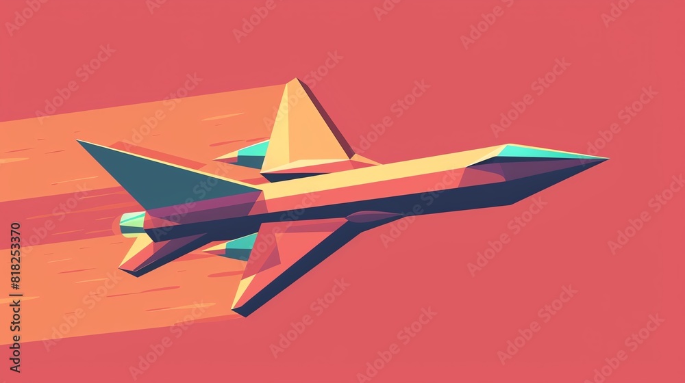 jet paper plane flat design side view speed animation Tetradic color ...