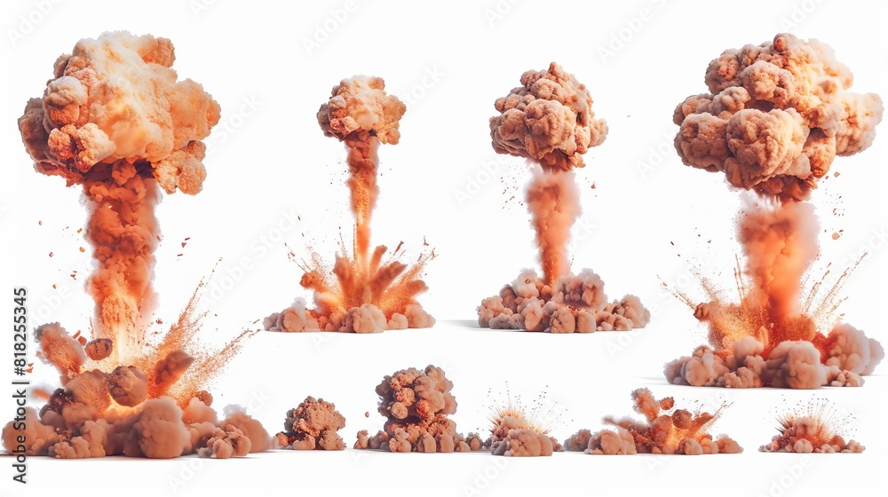 nuclear explosion montage set of atomic bomb detonations and mushroom ...