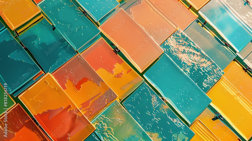 perovskite solar cell flat design top view advanced water color ...