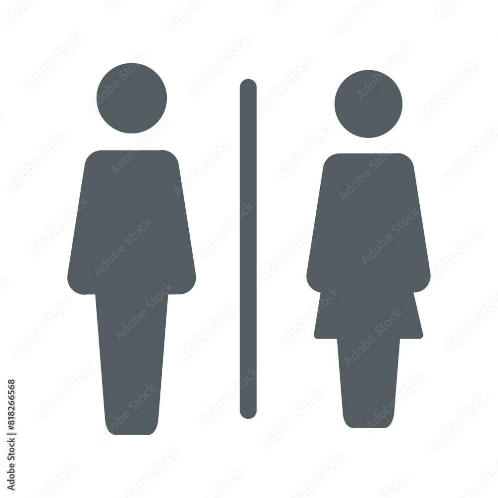 Restroom door pictograms. Woman and man public toilet vector signs ...