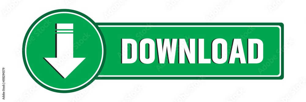 green download button with download icon isolatted on white background ...
