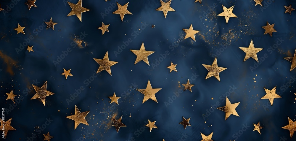 Star pattern wallpaper, gold stars on a deep navy background, magical ...
