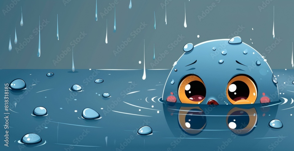 Cry tears drops, puddle water droplets, drip falling drops, raindrops ...