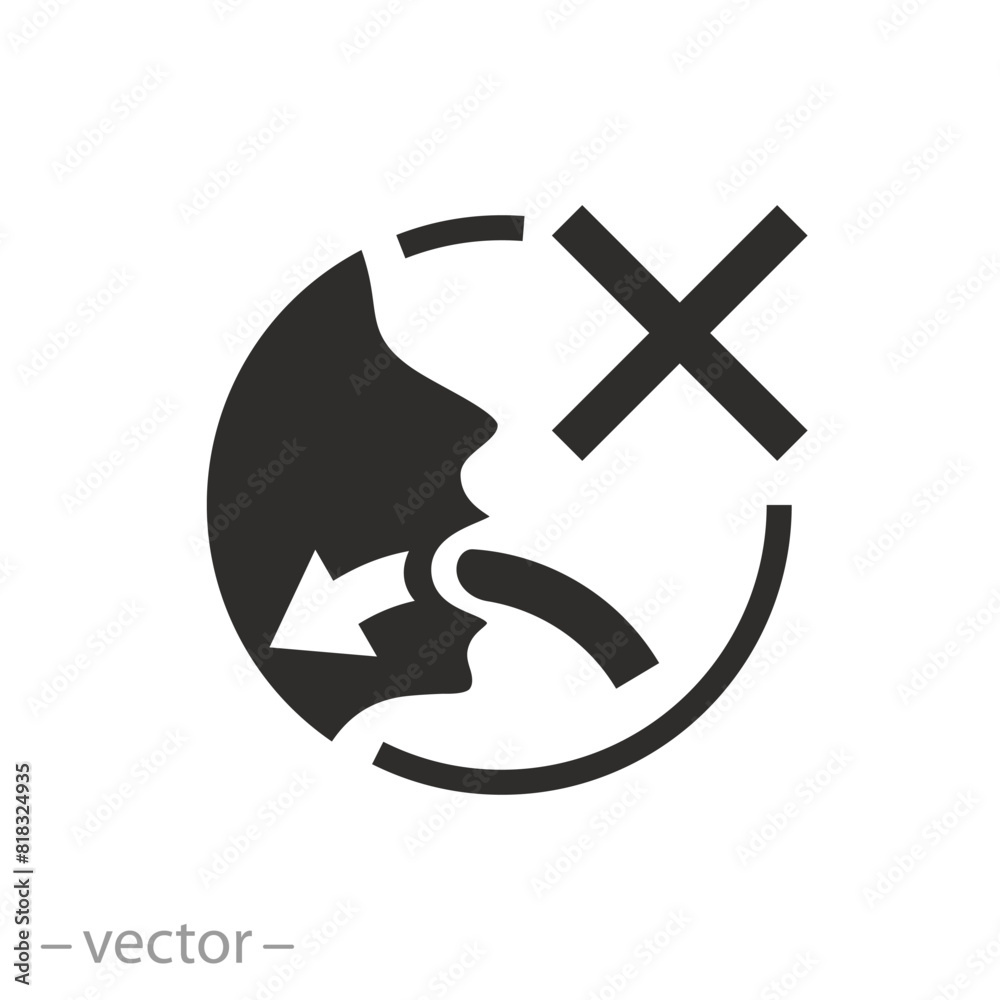 do not ingest or no take into icon, no swallowing, protect from ingestion hazard, flat web ...