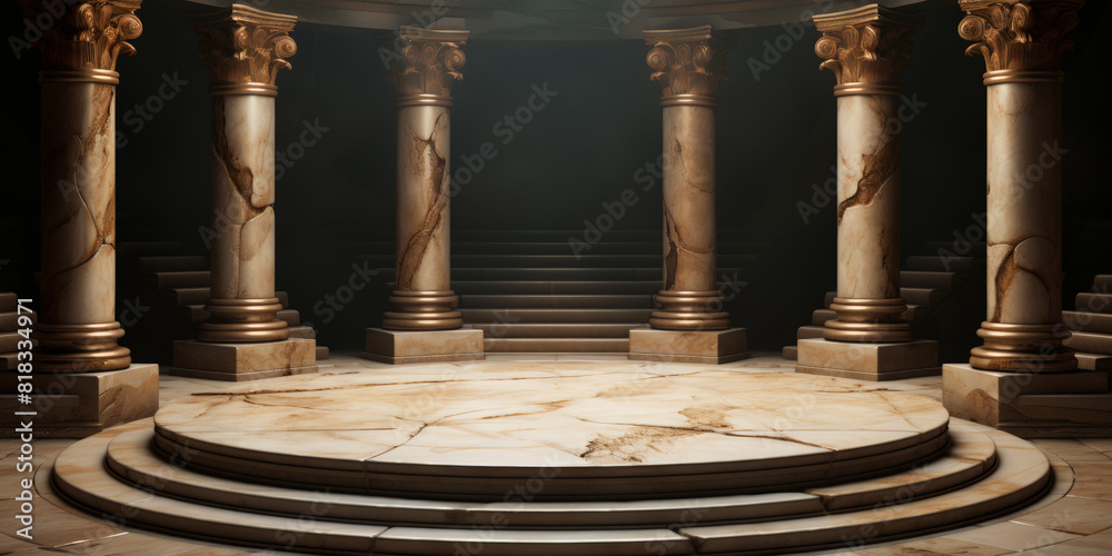 Background podium column 3d roman luxury greek white ancient display ...