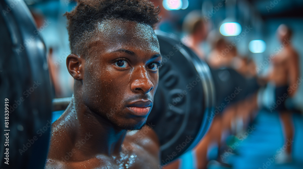 A group of athletes engaging in a high-intensity interval training ...