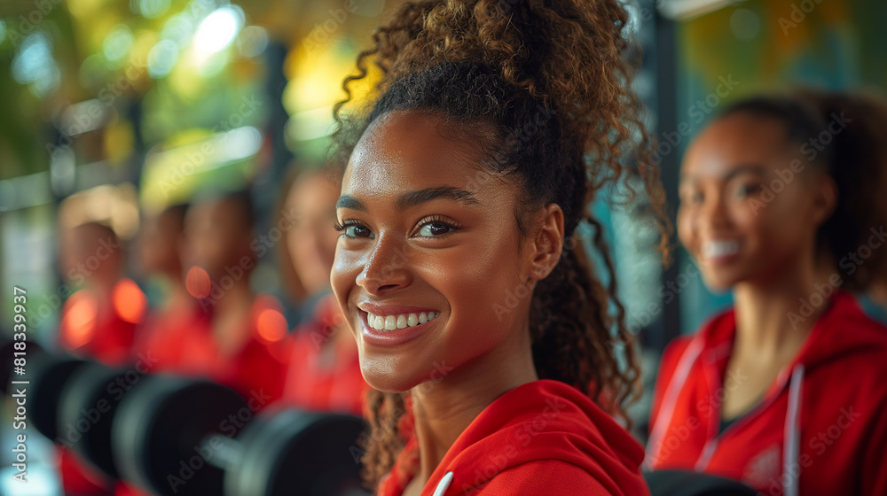 A group of athletes engaging in a high-intensity interval training ...