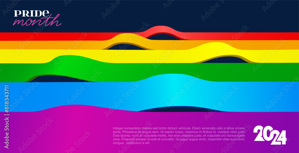 LGBT pride 2024 abstract background. Banner Template for Pride Month ...