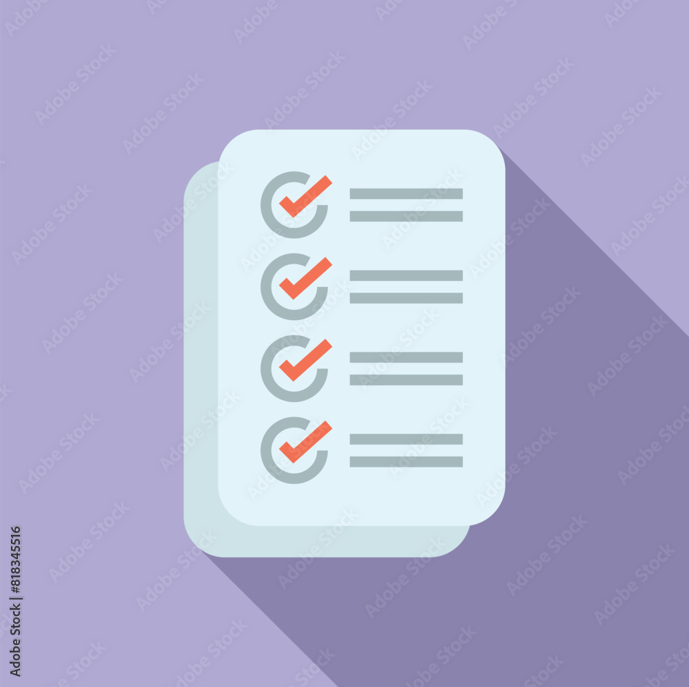 Vector illustration of a stylized checklist with red checkmarks, cast ...