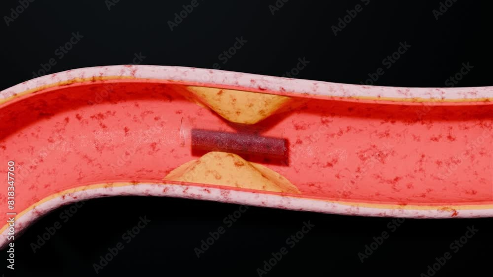 Stockvideon Blocked Artery, Collapsed balloon angioplasty procedure ...