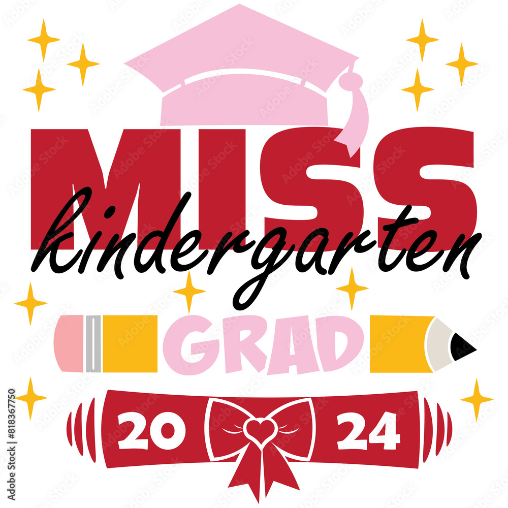 Miss Kindergarten Grad, Girls Kindergarten Graduation Shirt svg, Cricut ...