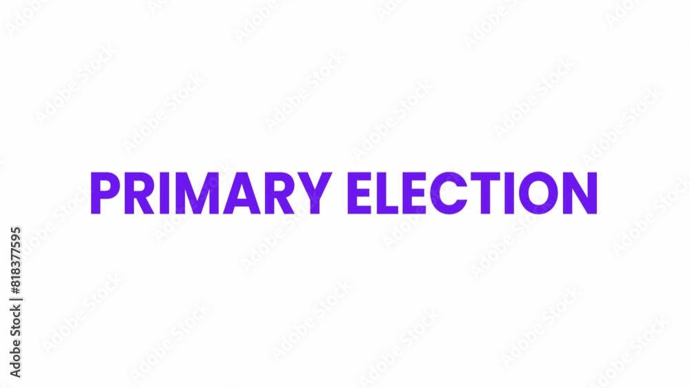 Primary Election Title Text Animation. Alpha Matte With Transparent ...