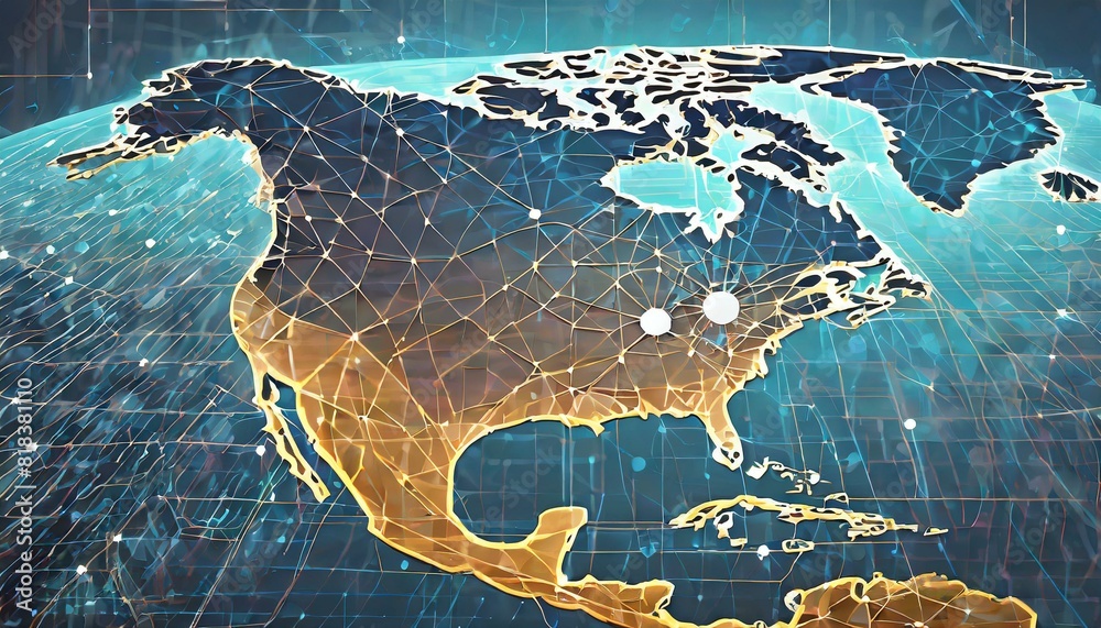 Connecting America: A Digital Map Showcasing North America's Network ...