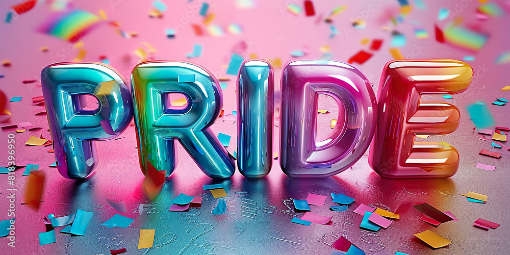 PRIDE letters on balloons, celebrate and celebrate the lgbtiq+ ...