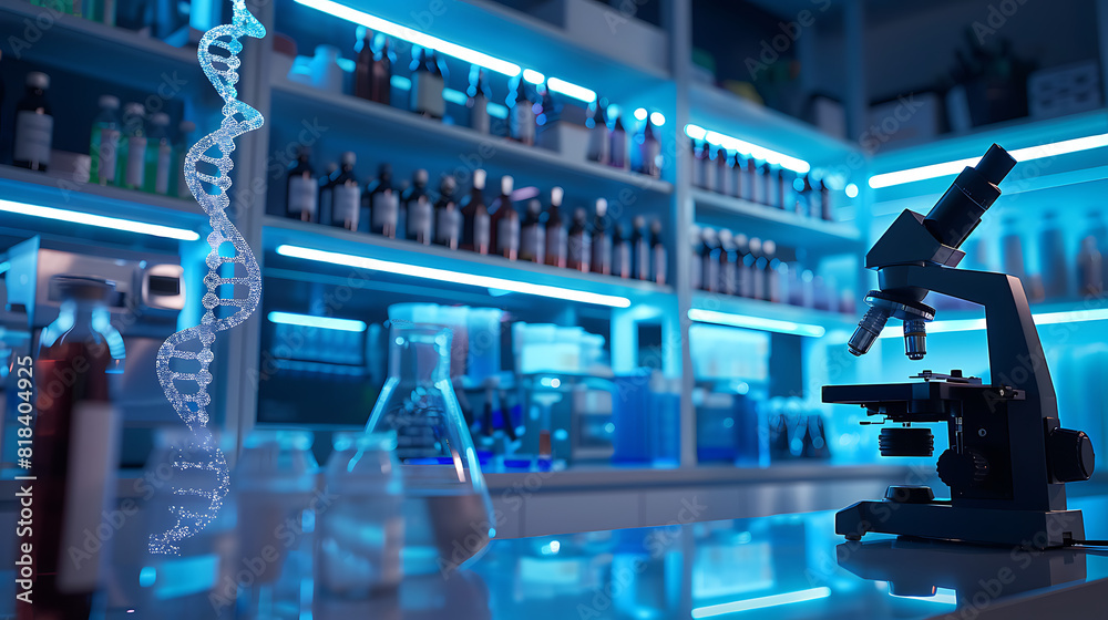 a modern laboratory setting with several interesting elements ...