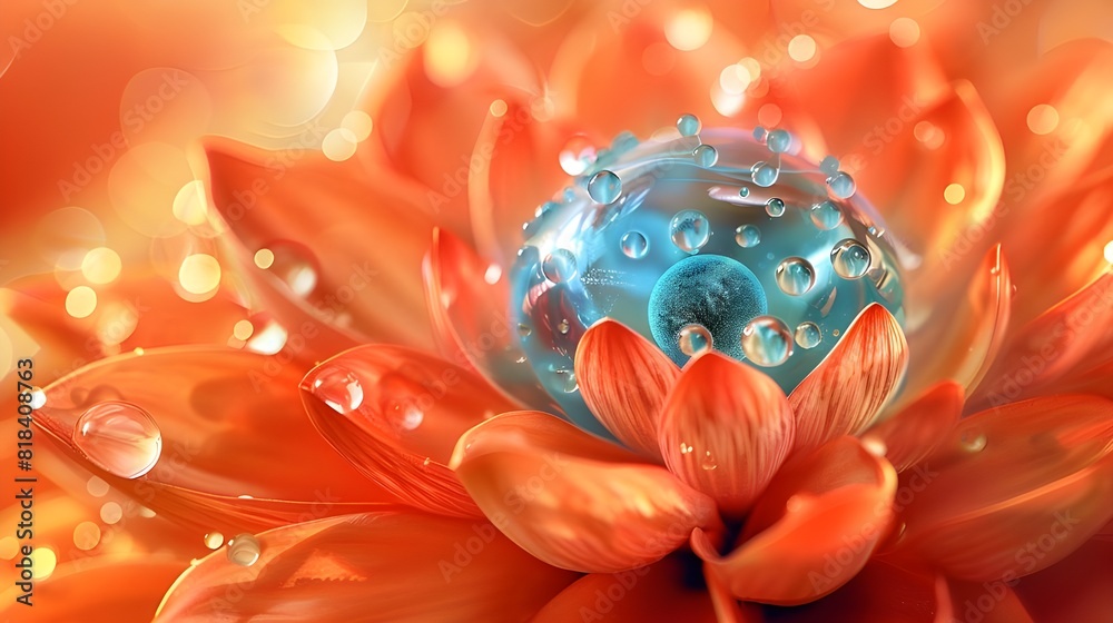 Surreal abstract artwork image of sperm and flower, blue element of ...