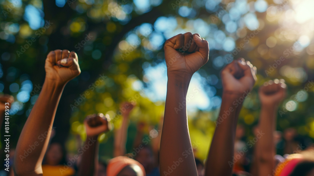 African Independence Day. Juneteenth celebrating freedom with fist up ...
