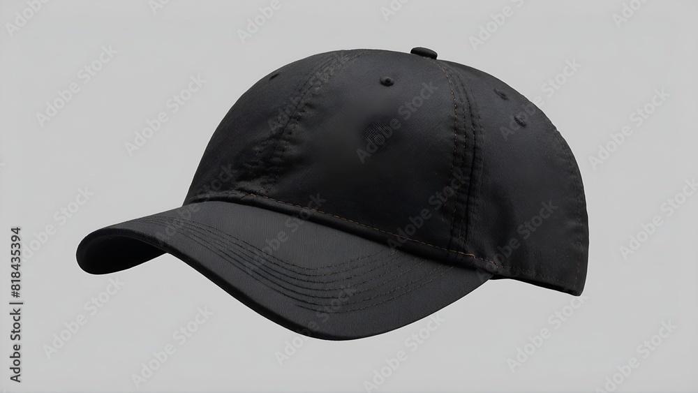 Black front and side view hat baseball cap on transparent background ...