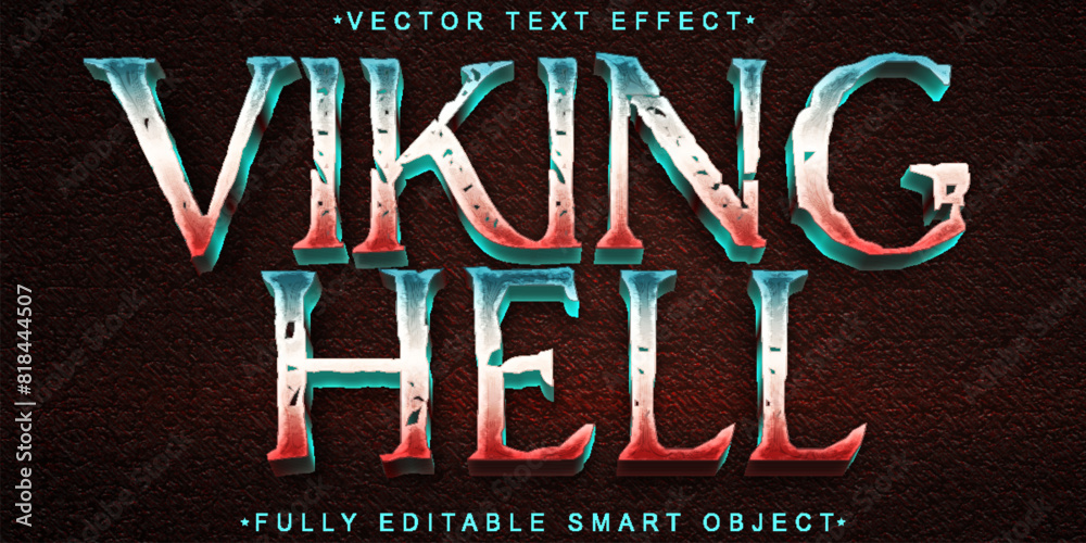 Viking Hell Vector Fully Editable Smart Object Text Effect Stock Vector ...