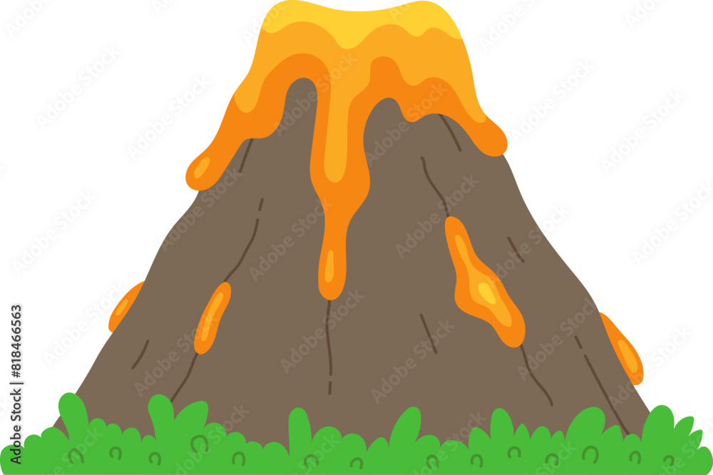 Volcano erupted with hot lava in danger zone, natural disaster warning ...