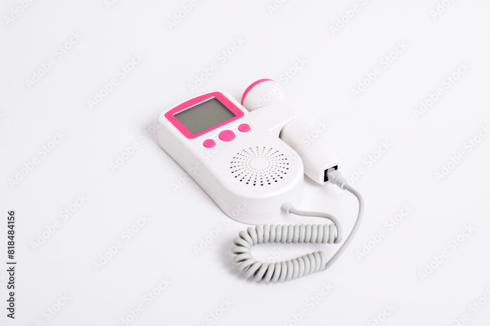 Medical equipment. Fetal doppler isolated on white background, Doppler ...