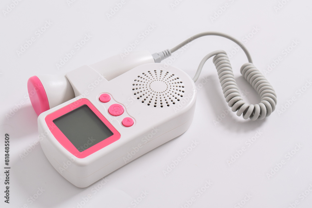 Medical equipment. Fetal doppler isolated on white background, Doppler ...